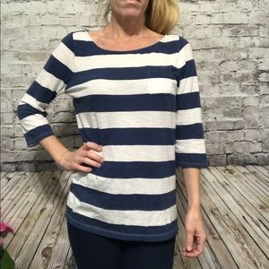 LOFT | Tops | Loft Sun Washed Bateau Striped Tee Size Med | Poshmark